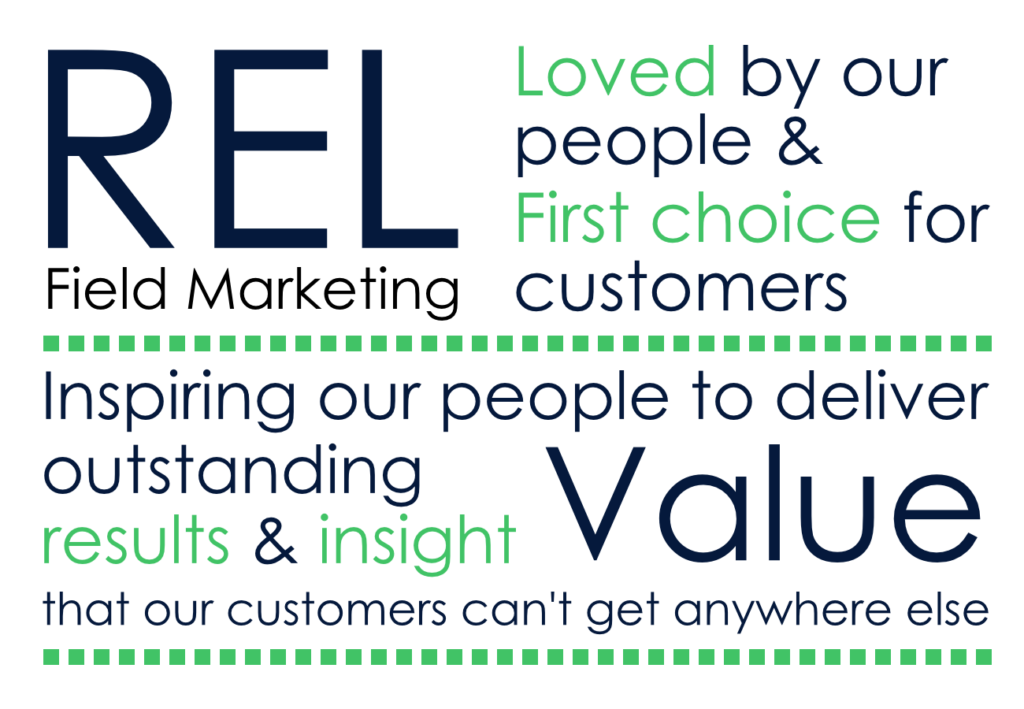 REL vision and mission logo | REL Field Marketing